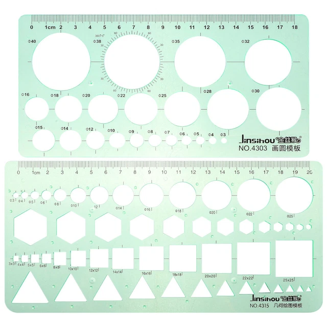 CIRCLE STENCIL TEMPLATES Clear Plastic Rulers for Drawing and Drafting ...
