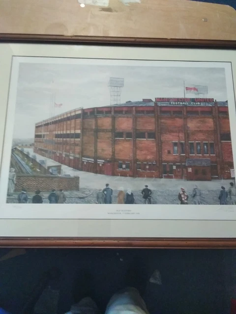 LARGE FRAMED OLD Trafford Manchester 7th February 1958 Limited edition ...