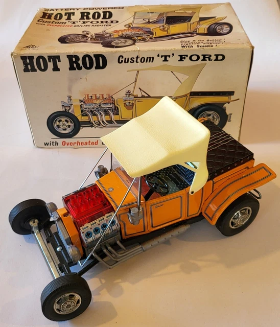 SCARCE VINTAGE TINPLATE 11" Alps Japan 5840 battery Hot Rod Ford Model ...