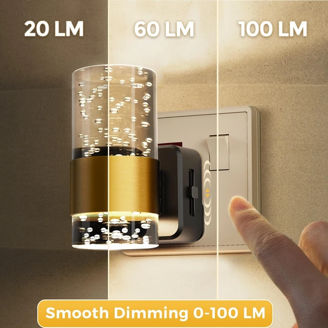 PLUG IN NIGHT Light, Acrylic Night Light with Dusk to Dawn Sensor, £19. ...