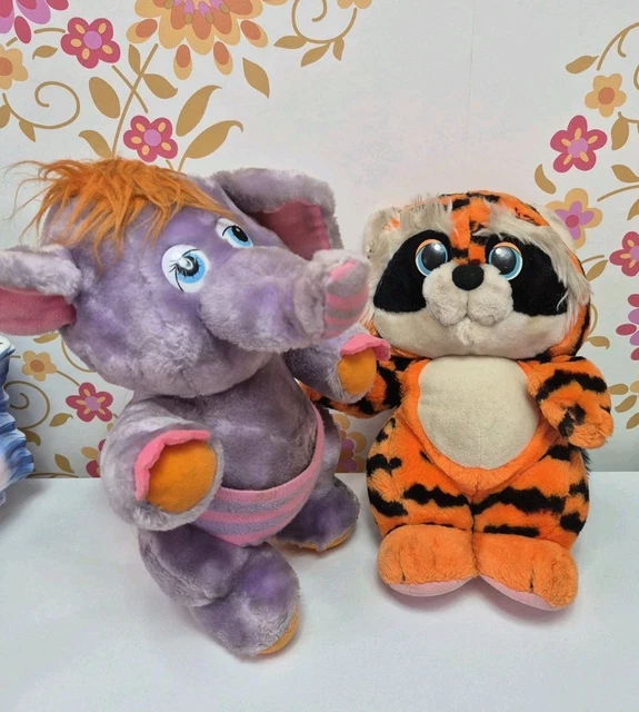 DISNEY HASBRO WUZZLES 1984 Vintage Plush Eleroo Elephant Tycoon Racoon ...