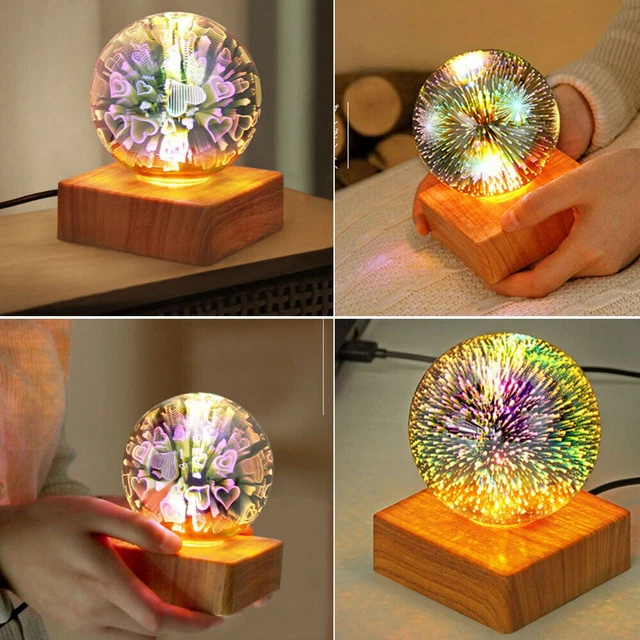 3D FIREWORK LED Night Light USB Starry Magical Ball Table Projection ...