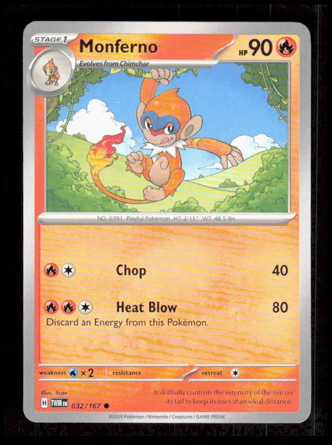MONFERNO 032/167 SV06: Twilight Masquerade Pokemon tcg Card CB-1-9-C-30 ...