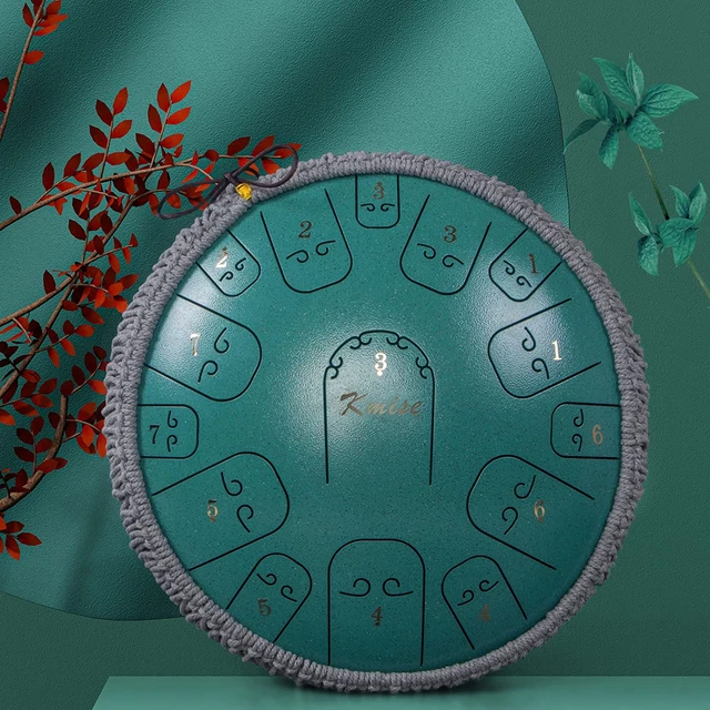 STEEL TONGUE DRUM,14 Inch 15 Notes Handpan Drum Kit with Mallets Carry ...