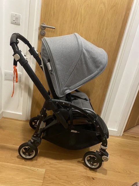 BUGABOO BEE 5 Grey Melange Pushchair With Rain Cover Pram - Black Frame ...