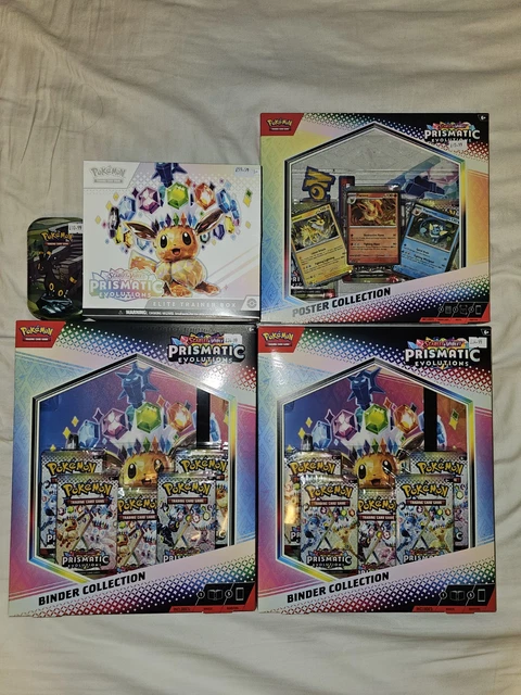 POKEMON PRISMATIC EVOLUTIONS ETB, Binder x2, Poster and Mini Tin ...