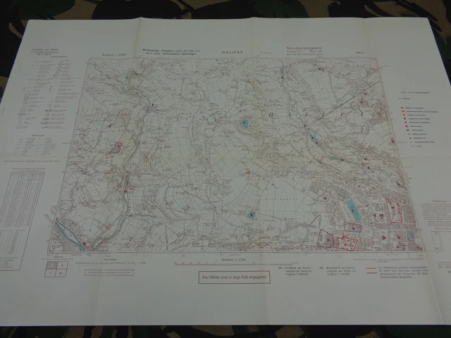 WW2 GERMAN ARMY Target Map "Halifax" (Army Barracks, Industrial & Civic ...