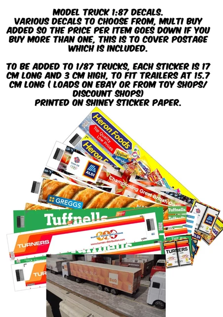 MODEL RAILWAY TRUCK Decals 1:87 multiple decals £2.80 - PicClick UK
