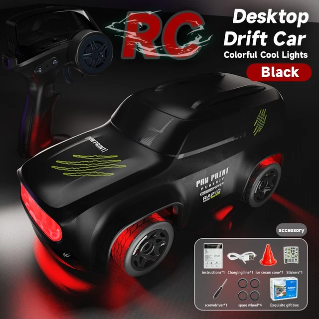 MINI RC 4WD Drift Car 1:64 Super Small RC High Speed Racing Cool Lights ...