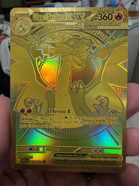 POKÉMON TCG PHANTASMAL Flames Mega Charizard X Ex Gold Mega Hyper Rare ...