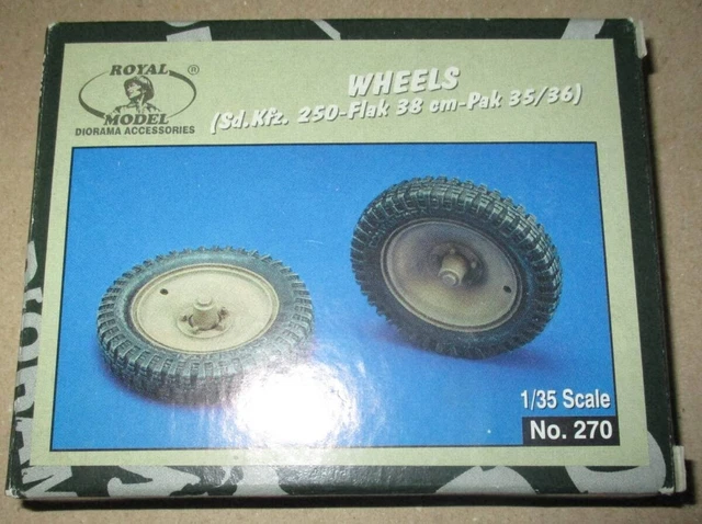 ROYAL EL 1/35 Sd.Kfz.250 FlaK 38/PaK 35/36 Half-Track Wheel Tires Re ...