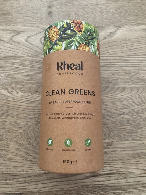 RHEAL SUPERFOODS - Clean Greens - Organic/Vegan/Gluten Free - 150g ...