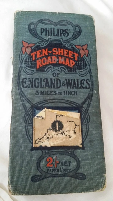 VINTAGE PHILIPS 10 Sheet Road Map Of England & Wales 3 Miles To 1 Inch ...