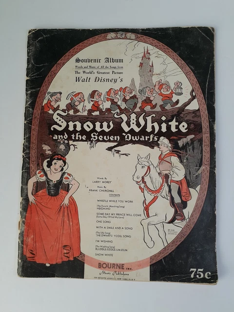 1938 WALT DISNEY Snow White Heigh-Ho Seven Dwarf's Marching Song Sheet Music EUR 10,99 - PicClick DE