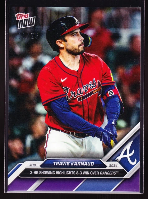 TRAVIS D'ARNAUD ATLANTA Braves 3 HR vs Rangers 2024 Topps Now #99 viola 11/25 EUR 33,60 ...