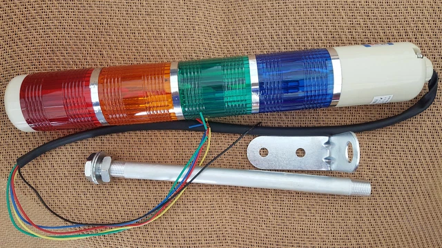 TOWER SIGNAL SAFETY Stack Alarm R/Y/B/G 16mm Pole Mount 110V-120V Light ...