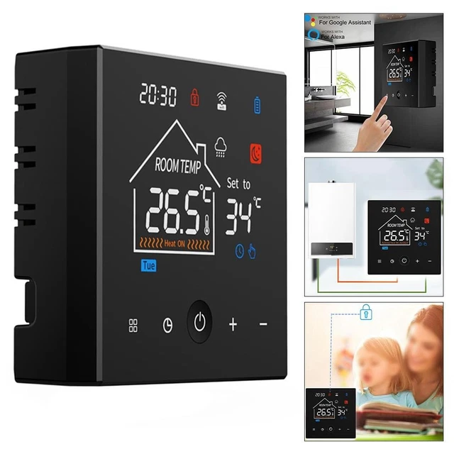 THERMOSTAT DE CHAUFFAGE au gaz flexible contrôlé WIFI avec fonction de verroui EUR 37,20 ...