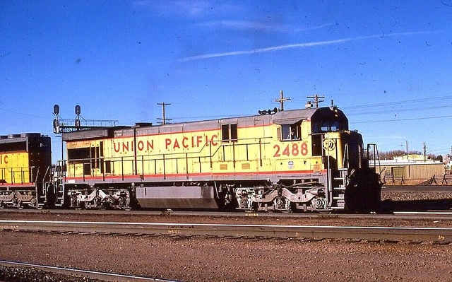 UNION PACIFIC RAILROAD # 2488, SD50M diesel locomotive Orig 35mm color ...