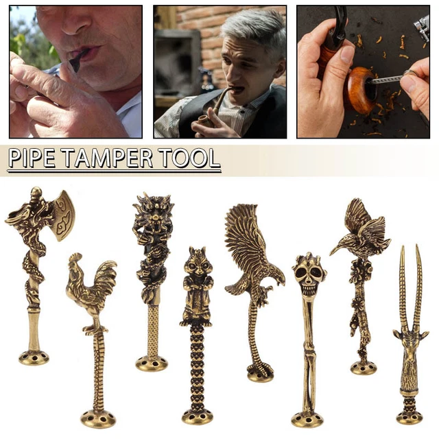 BRASS CARVING SMOKING Pipe Tamper Pressure Bar Tobacco Herb Tamping ...