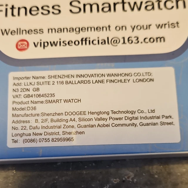 DOOGEE D36 SMARTWATCH Heart Rate Sleep Tracker IP68 Bluetooth Call £6. ...