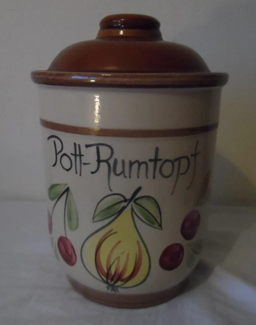 LARGE CERAMIC POTT Rumtopf Rum Pot Storage Jar or creating German Fruit ...