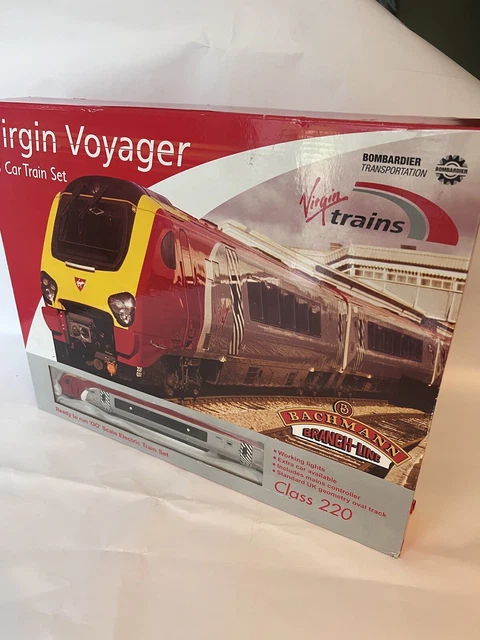 BACHMANN 30-600 VIRGIN Voyager CLASS 220 BOMBARDIER 3 CAR TRAIN SET ...