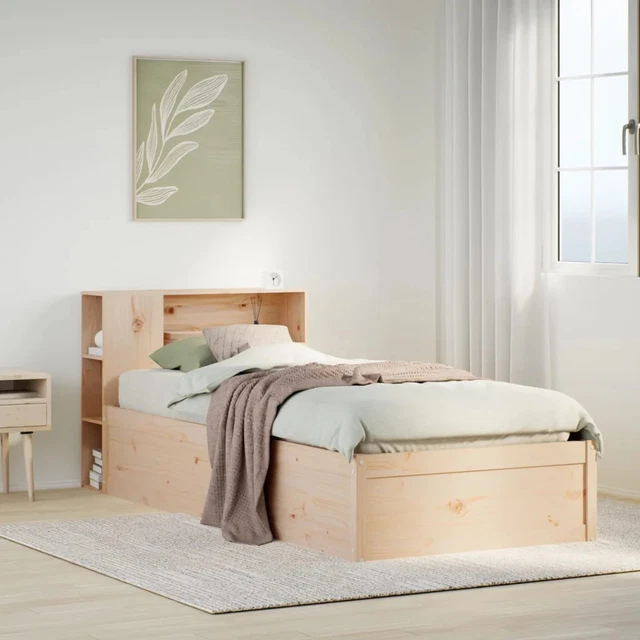 WALPLUS WOODEN BED Frame 75x190cm Small Single Solid Wood Pine £209.95 ...