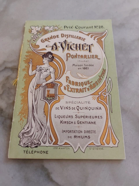 LIVRET FABRIQUE D Extrait D Absinthe A . Vichet EUR 30,00 - PicClick FR