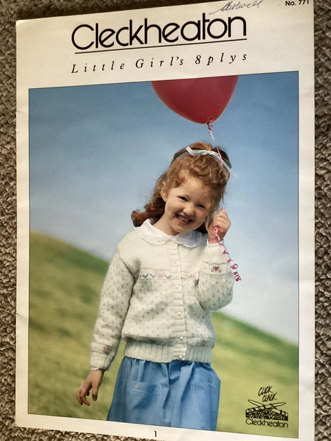 VINTAGE CLECKHEATON KNITTING Pattern Book 771 Little Girl’s 8 Ply $4.90 ...