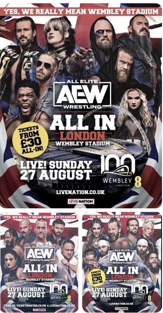 AEW ALL ELITE Wrestling Advert Posters Wembley London Full Page 14x11 ...