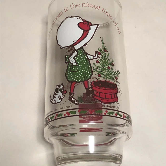 Holly Hobbie Christmas Glass Coca Cola Limited Edition 1970s T Of
