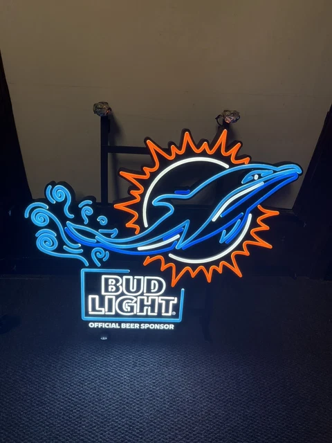 RARE MIAMI Dolphin Bud Light LED Neon Beer Sign $600.00 - PicClick