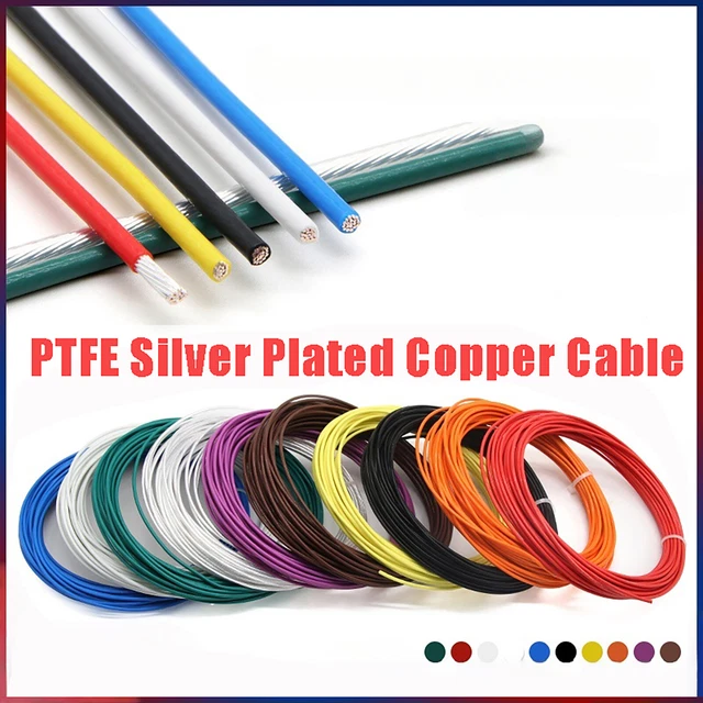 0.05MM²~10MM² PTFE INSULATED Silver Plated Copper Cable Stranded Wire Audio Wire $3.34 - PicClick AU