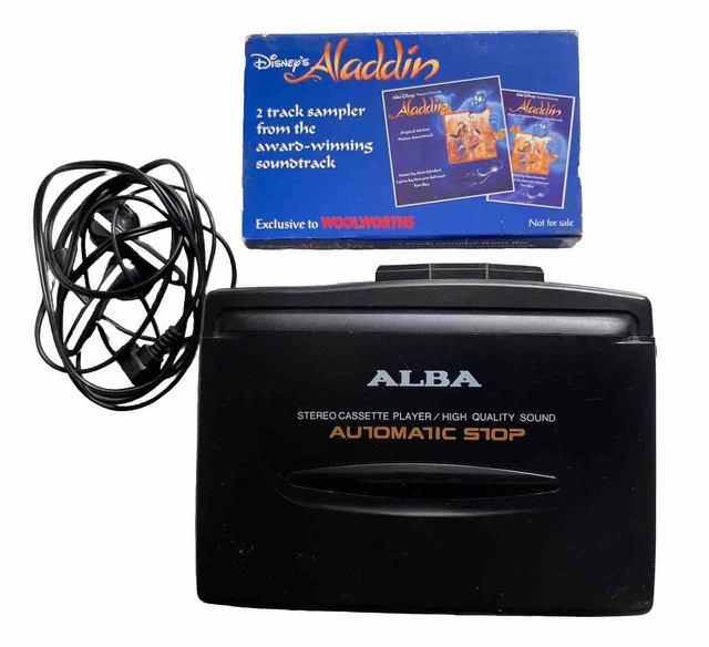 ALBA WALKMAN ALBA CP55 Portable Cassette Player Aladdin Tape Earphones ...