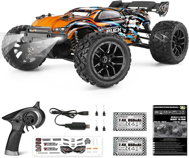 1:18 4WD RC Car 36KMH Waterproof Off-Road Monster Truck 2 Batteries 2 ...