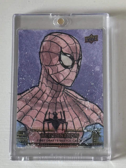 2022 MARVEL BEGINNINGS First Draft Sketch Card Spider-Man/Jeffrey ...