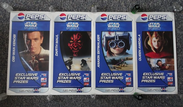 STAR WARS EPISODE 1 Pepsi 4 x promotion posters 1998 Amidala Maul ...