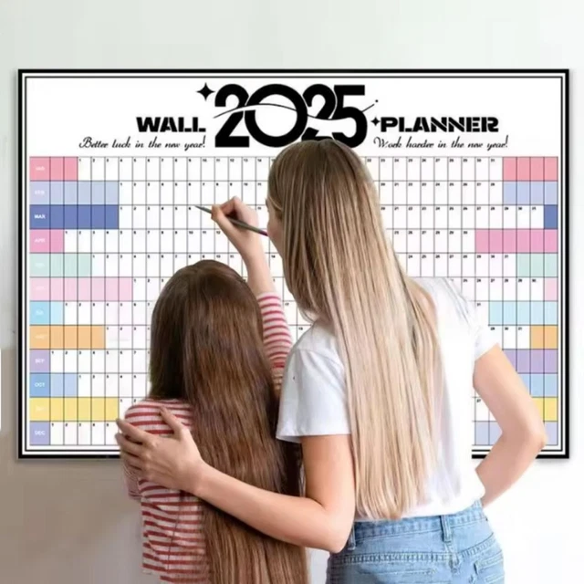 PLASTIC 2025 CALENDAR Planner Sheet Foldable Planning Wall Calendar New ...