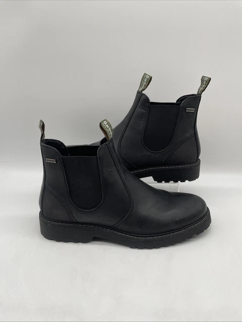 BARBOUR PATTON CHELSEA Mens Boots Black Leather UK 8 EU 42 BNWOB £89.99 ...