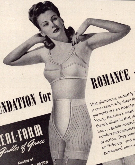 Real Form Girdle 1941 Print Ad Girdles Of Grace Foundation For Romance Garters 845 Picclick