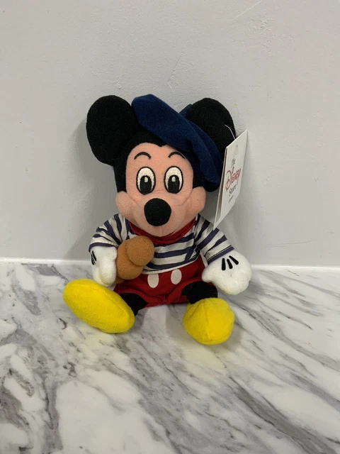 DISNEY STORE MICKEY Mouse French Soft Toy Mini Bean Bag Plush 8” NEW ...