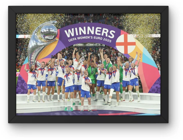 ENGLAND LADIES POSTER, Euro 2025 Winners Art, Lionesses Champions £9.70 ...