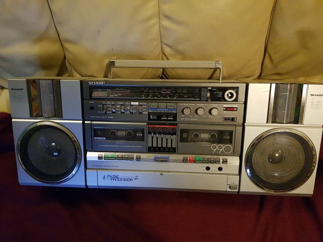SHARP GF-990G VINTAGE Ghetto Blaster With Built In Keyboard Tape Player ...