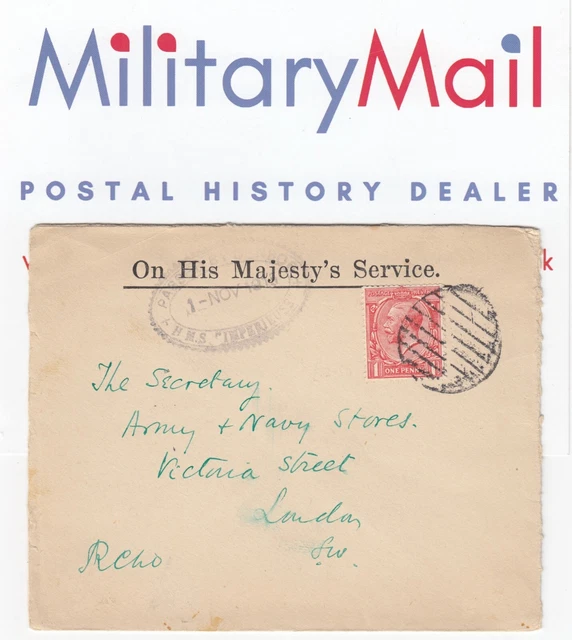 WW1 HMS IMPERIEUSE OHMS Cover '8 Bar' Obliterator - Royal Navy £8.00 ...