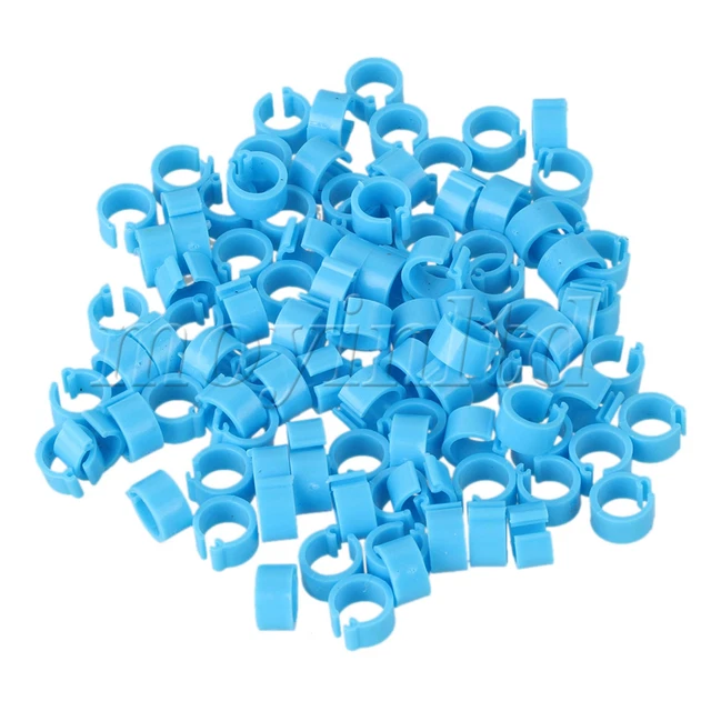 100PCS 8MM BLUE Pigeon Leg Bands Pigeon Clip Rings Poultry Leg Bands ...