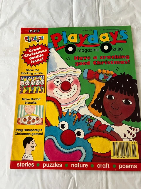 BBC CHILDREN'S PLAYDAYS Magazine Issue 125 16 - 29 December 1992 £10.00 ...