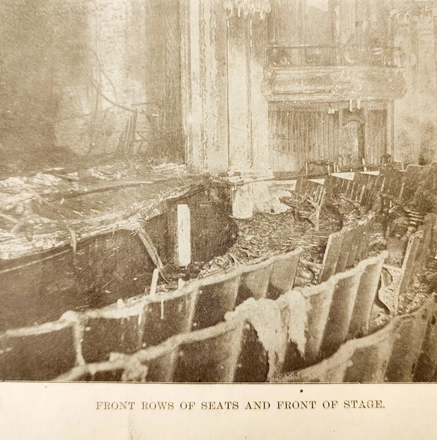 1904 STAGE AND Seats Burned And Destroyed Chicago Iroquois Theater Fire ...