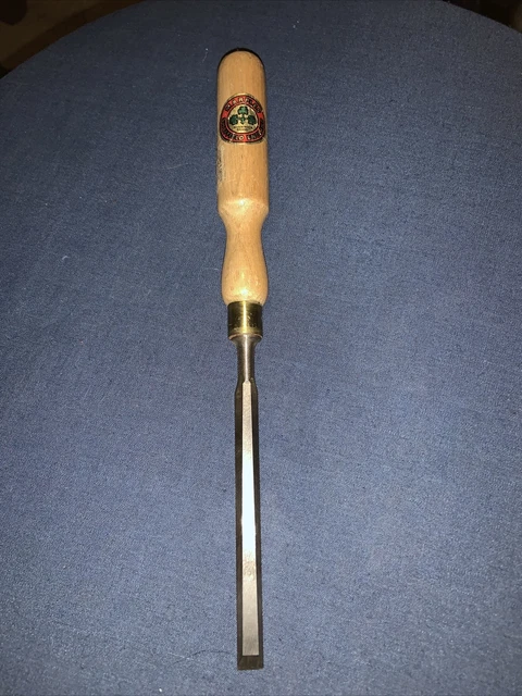 VINTAGE MARPLES 3/8” Bevel Edge Chisel, Labelled & Price Label. Ash ...