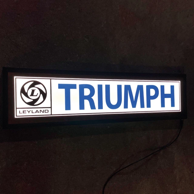 BRITISH LEYLAND TRIUMPH Light Up Sign Badge Emblem Led Illuminated ...