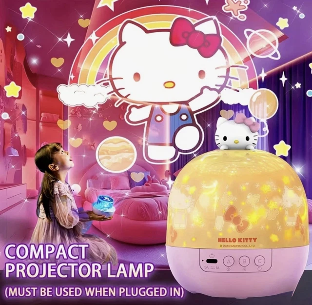 HELLO KITTY LED Night Light 360° Rotating Star Projector USB Gift Lamp ...